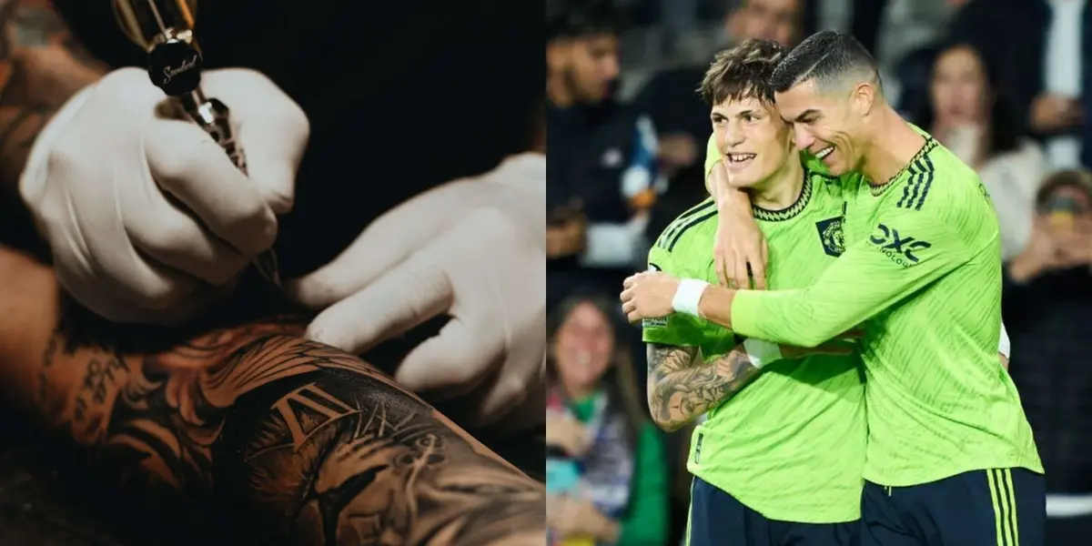 Tras su posteo con Messi, el tatuaje de Cristiano que se hizo Garnacho